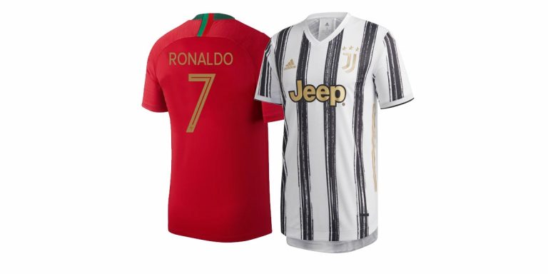 Cristiano Ronaldo kits at Manchester Utd, Real Madrid Juventus & Portugal